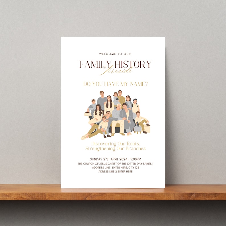 LDS Family History Fireside Program Editable Template - Minimal ...