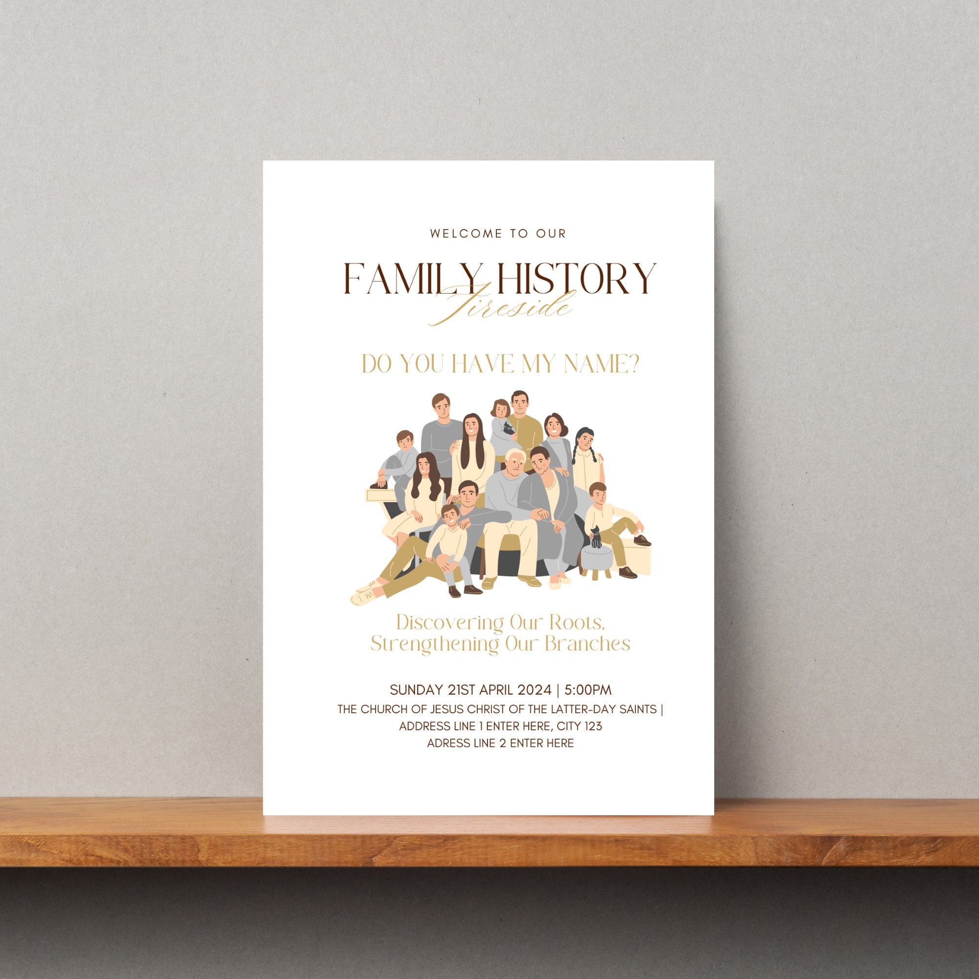 LDS Family History Fireside Program Editable Template - Minimal ...