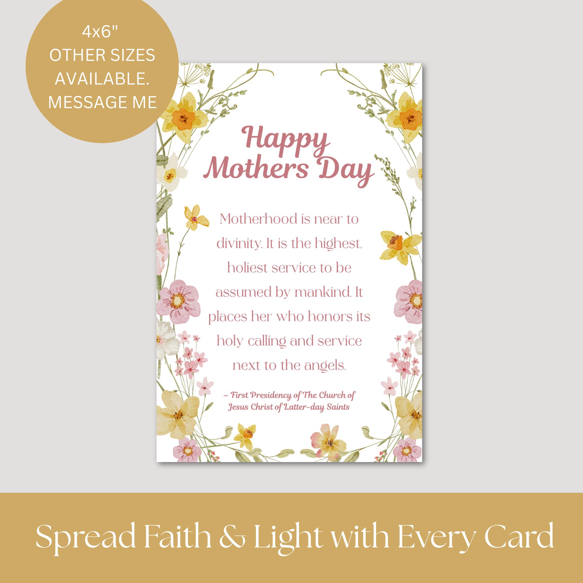 LDS Mothers Day Printable, Mothers Day Ministering Card, Mothers Day ...