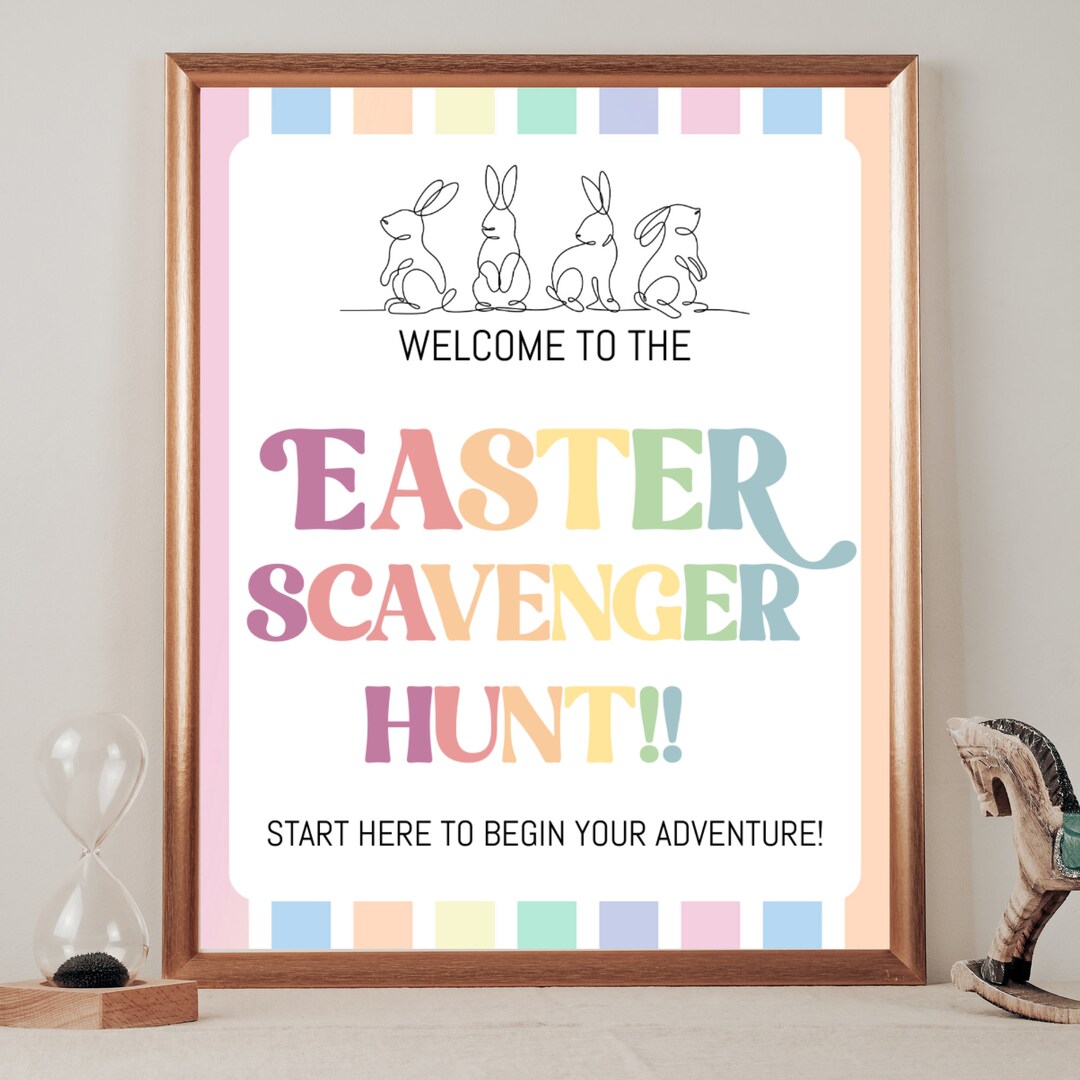 Easter Scavenger Hunt Signs - Easter Egg Scavenger Hunt, Treasure Hunt ...