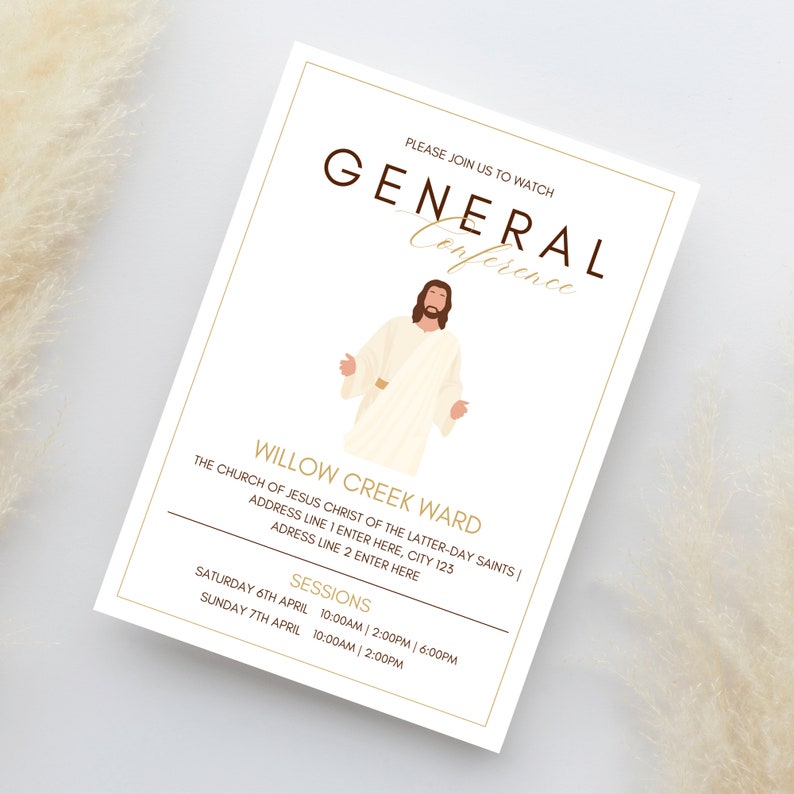 LDS General Conference Invitation Template - Customizable, Instant ...