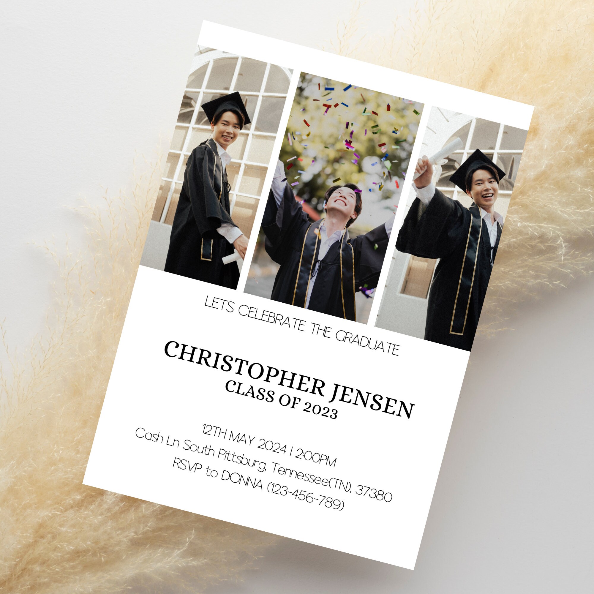 Graduation Party Invitation Senior Announcement, Grad Announcement ...