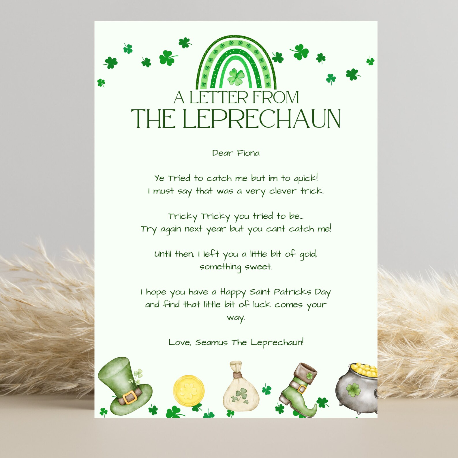 Leprechaun Letter Printable Template - Editable Letter From Leprechaun ...