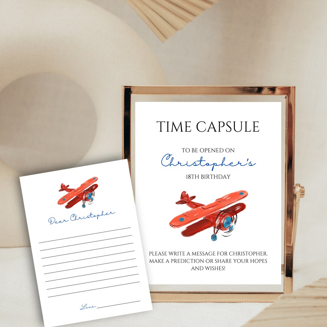 Airplane 'fly on By' Time Capsule Sign & Card + 2 Free Sign Templates ...