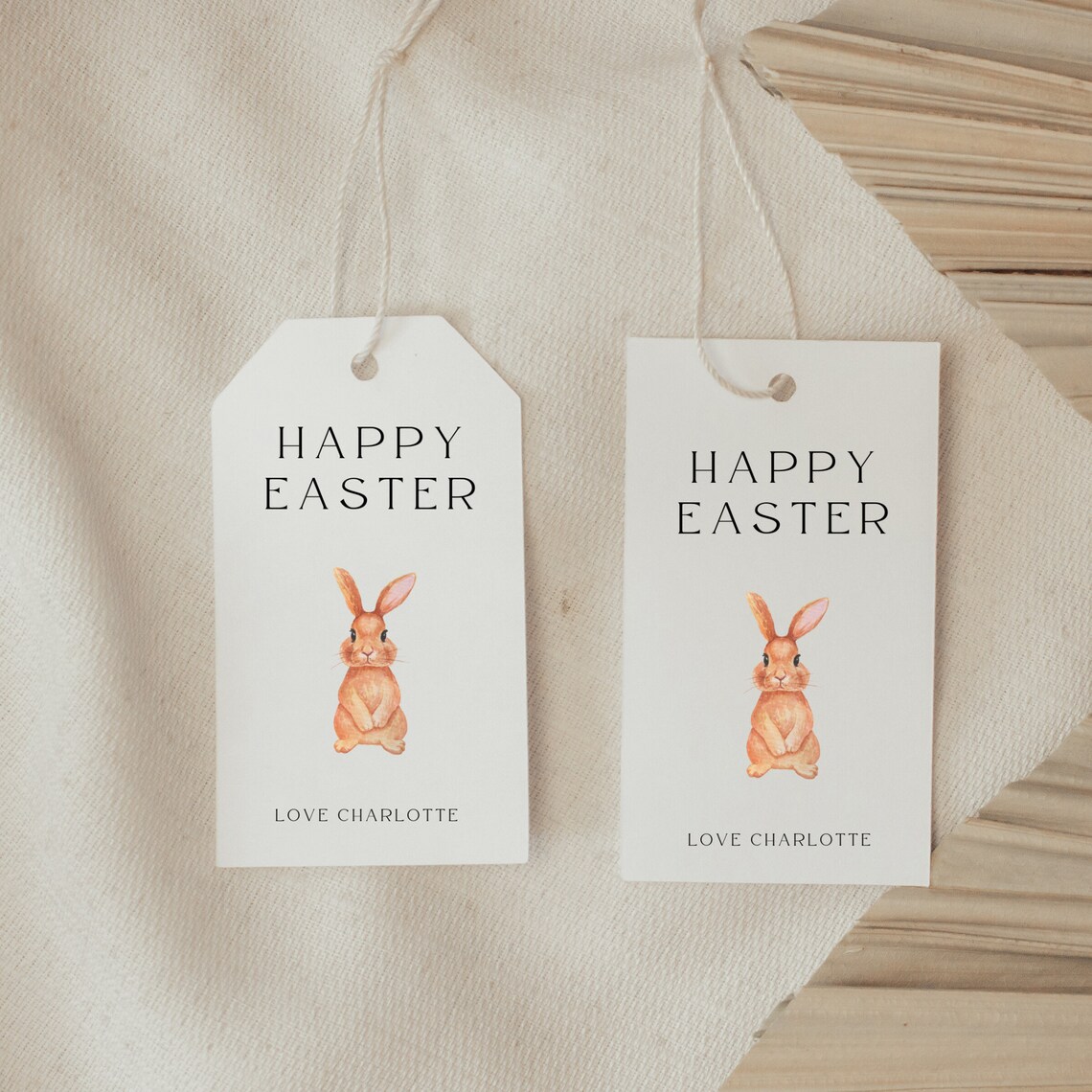 Minimalistic Easter Gift Tag Template - Easter Gift Tag, Treat Bag Tag ...