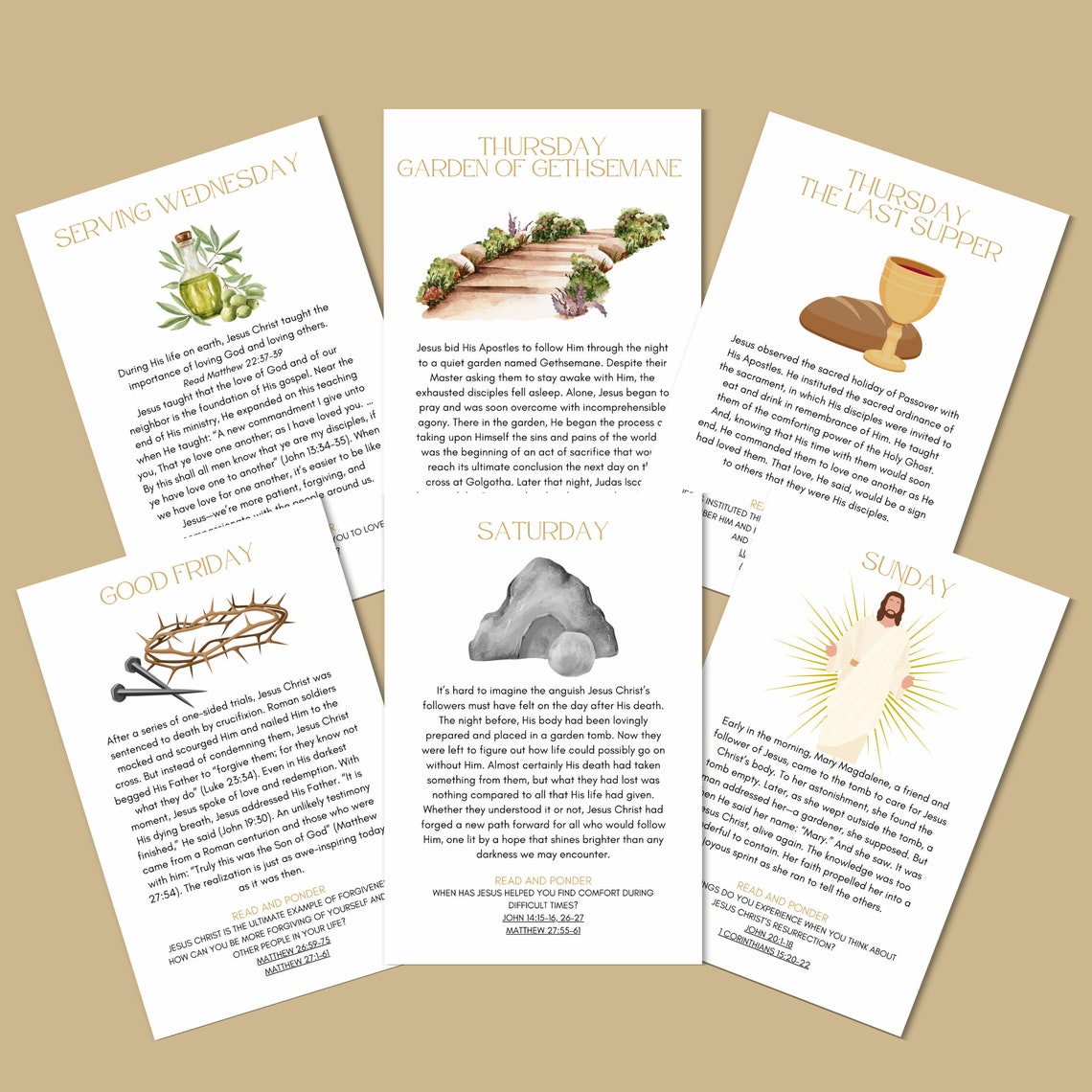 LDS Easter Holy Week Story/study Guide Cards - Printable Cards for ...