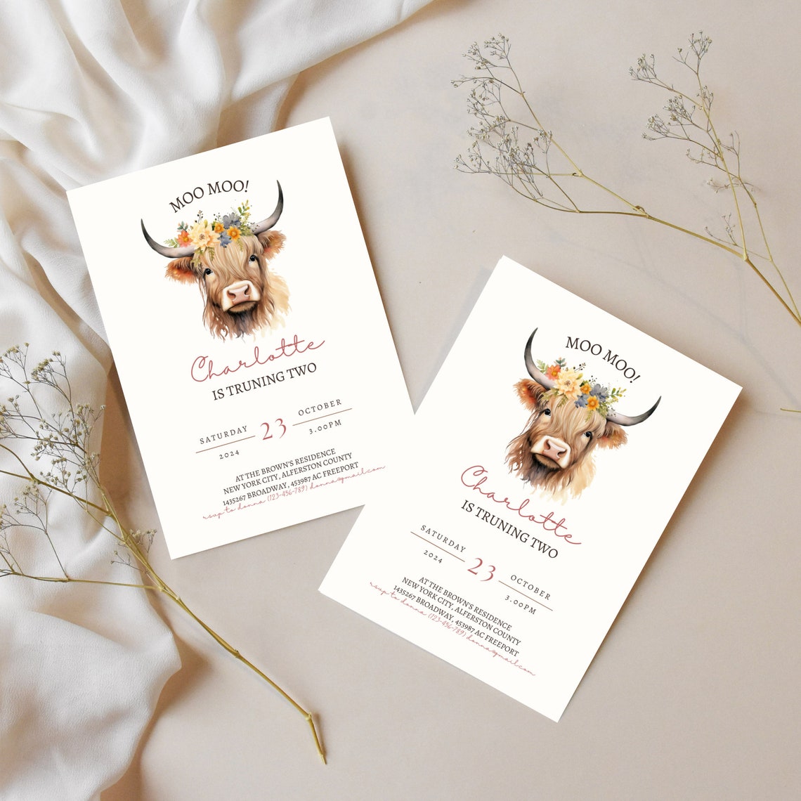 Holy Cow Moo Moo Invitation Template Cow Themed Invitation Editable and ...