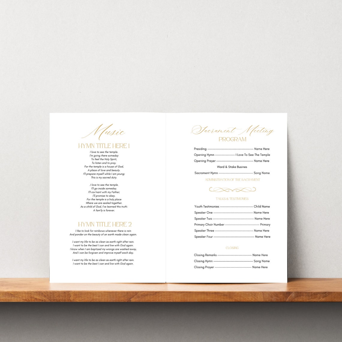 LDS Easter Service Program Editable Template Minimal Editable Template ...