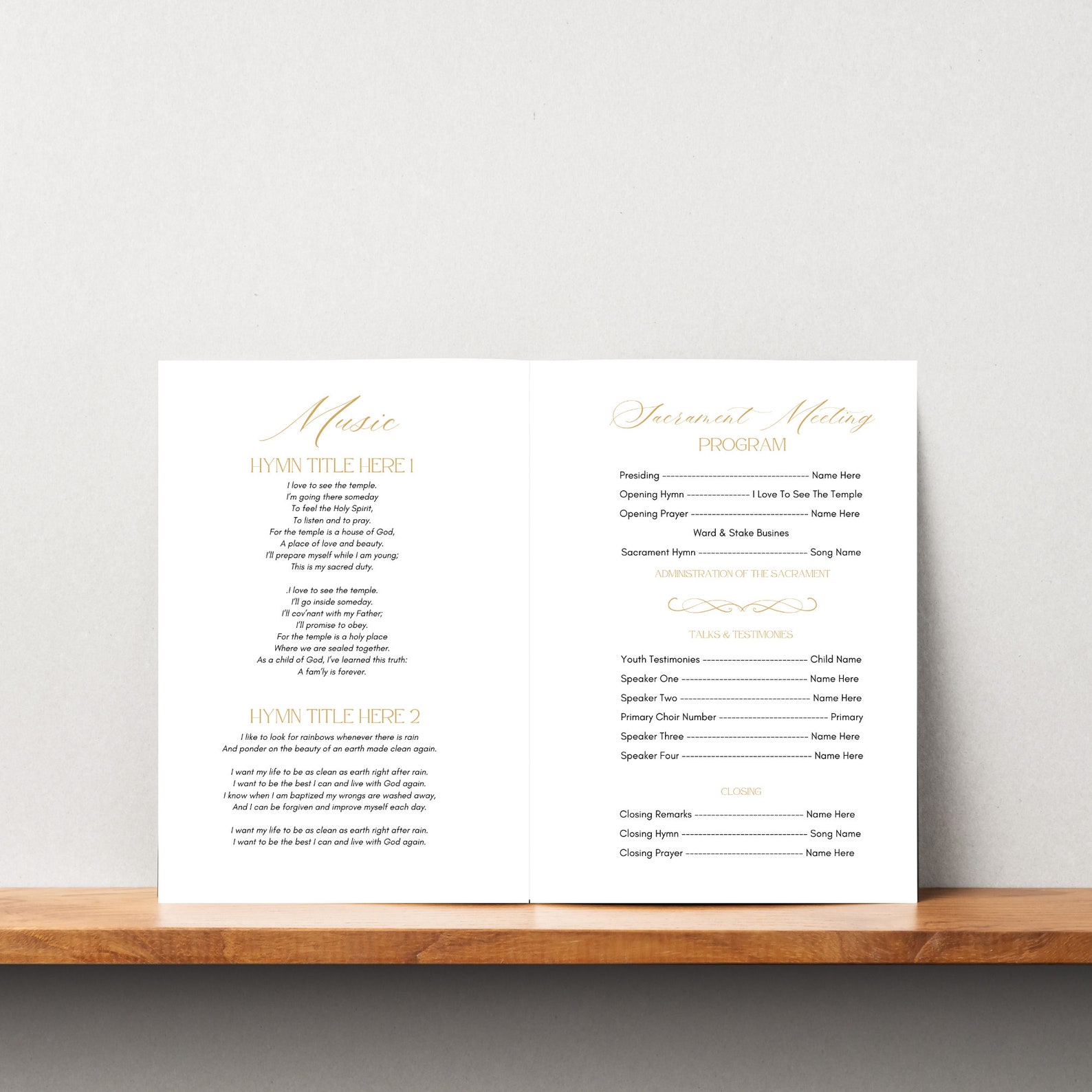 LDS Easter Service Program Editable Template - Minimal Editable ...