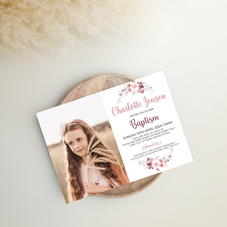LDS Baptism Invitation Editable Template Lds Baptism Invite, Baptism ...