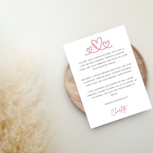Mother's Day Minimalistic Card Letter Poem Template, Mother-daughter ...