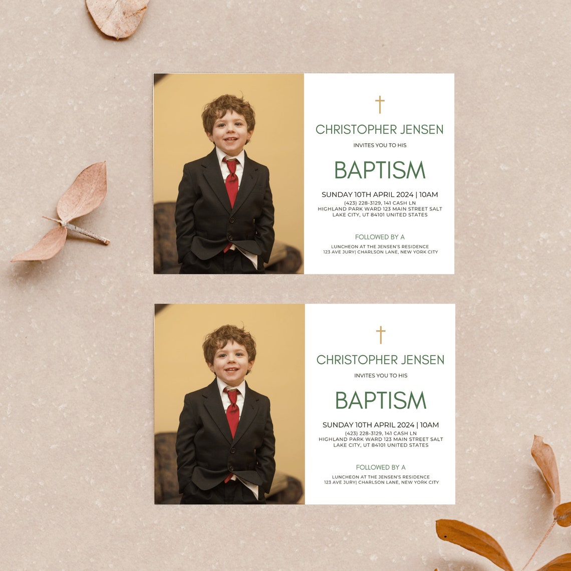 LDS Baptism Invitation Editable Template Minimalistic Lds Baptism ...