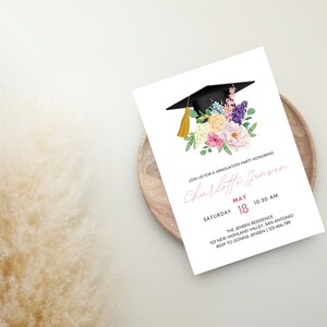 Floral Bunch Graduation Party Invitation - Senior Announcement, Grad ...