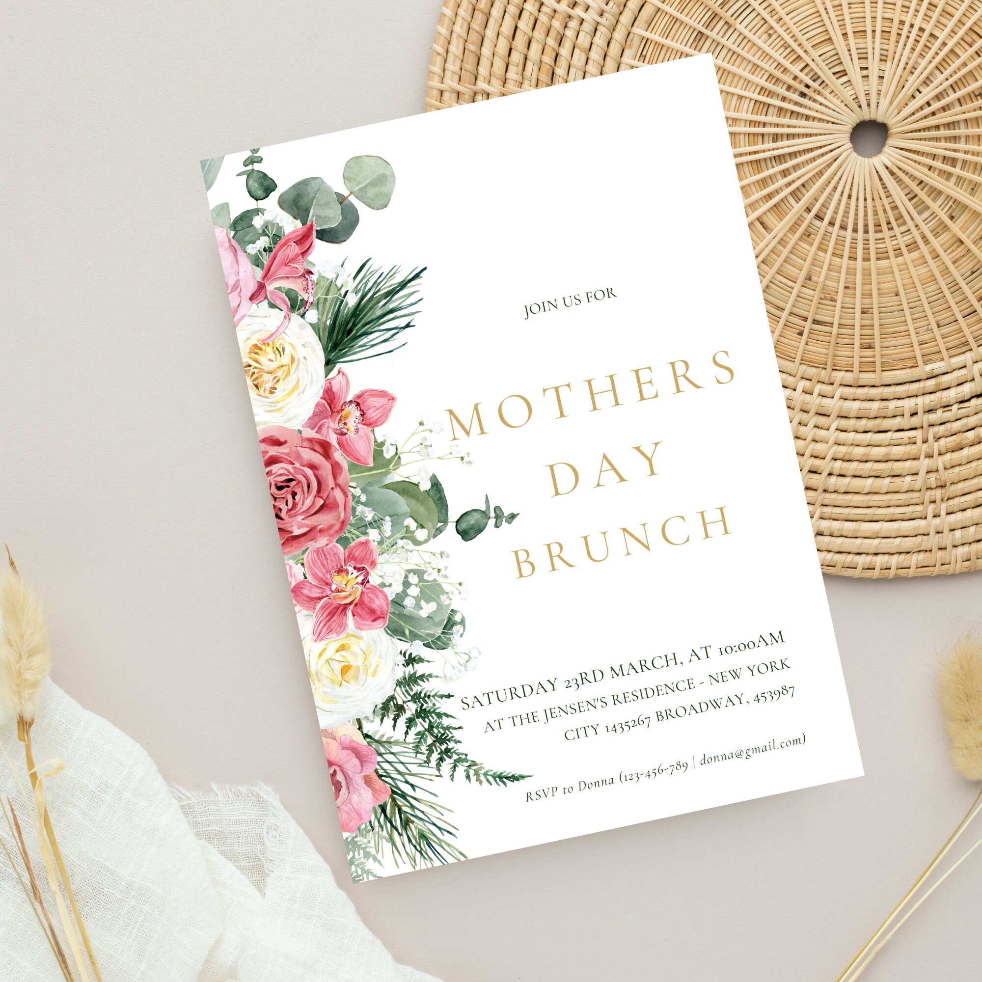 Mother's Day Brunch Invitation, Floral Brunch Invitation, Wildfloral ...