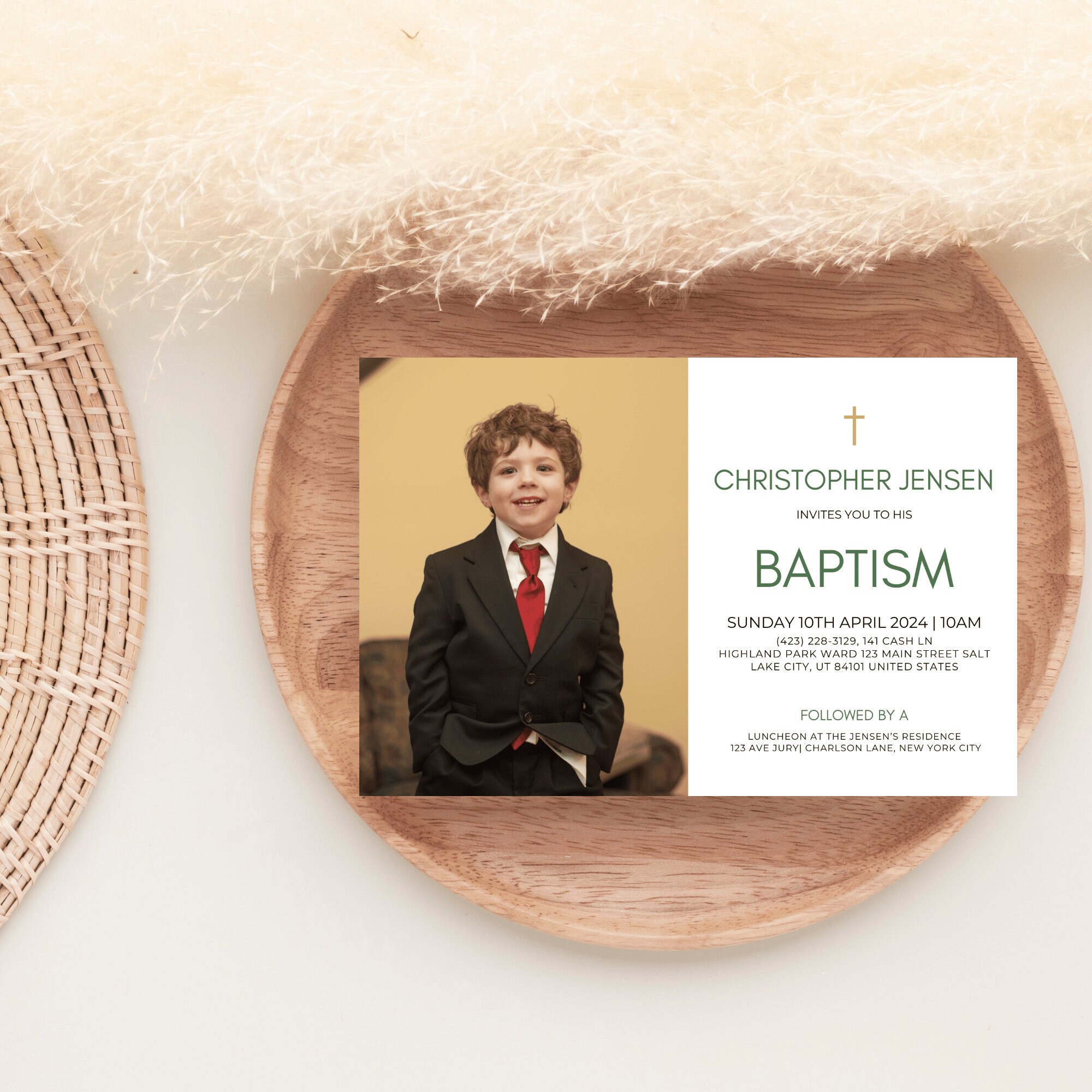 LDS Baptism Invitation Editable Template Minimalistic Lds Baptism ...