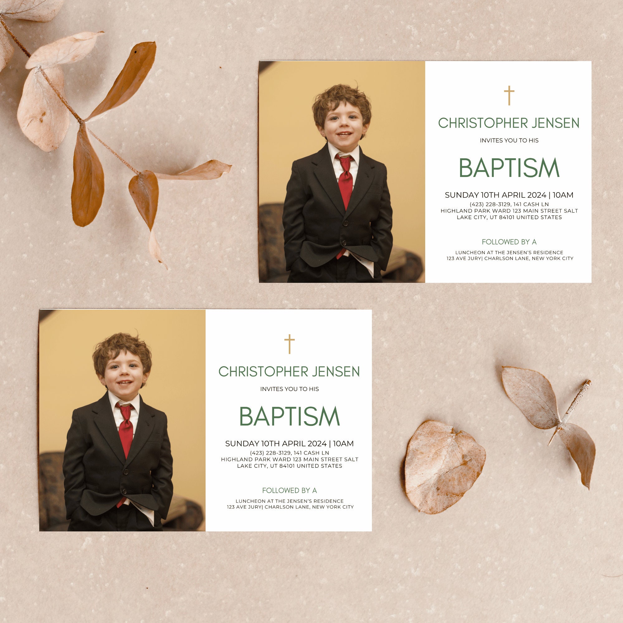 LDS Baptism Invitation Editable Template - Minimalistic Lds Baptism ...