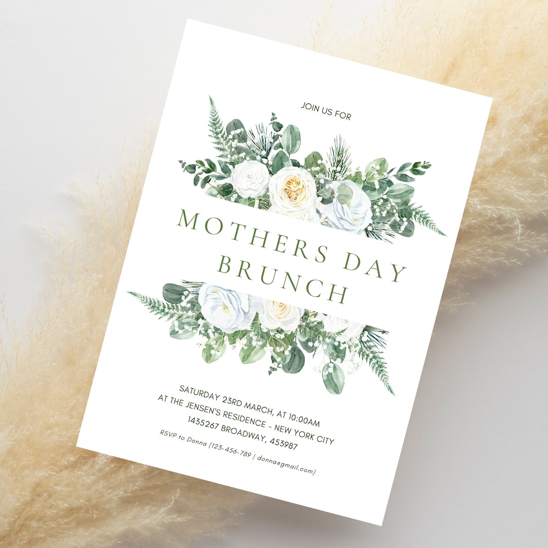 Mother's Day Brunch Invitation, Floral Brunch Invitation, Wildfloral ...