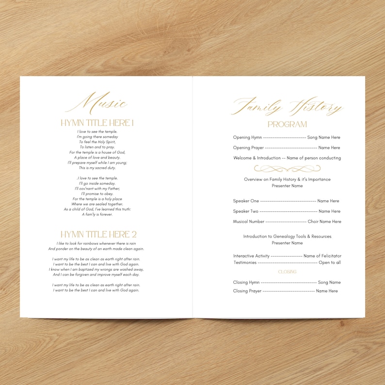 LDS Family History Fireside Program Editable Template - Minimal ...