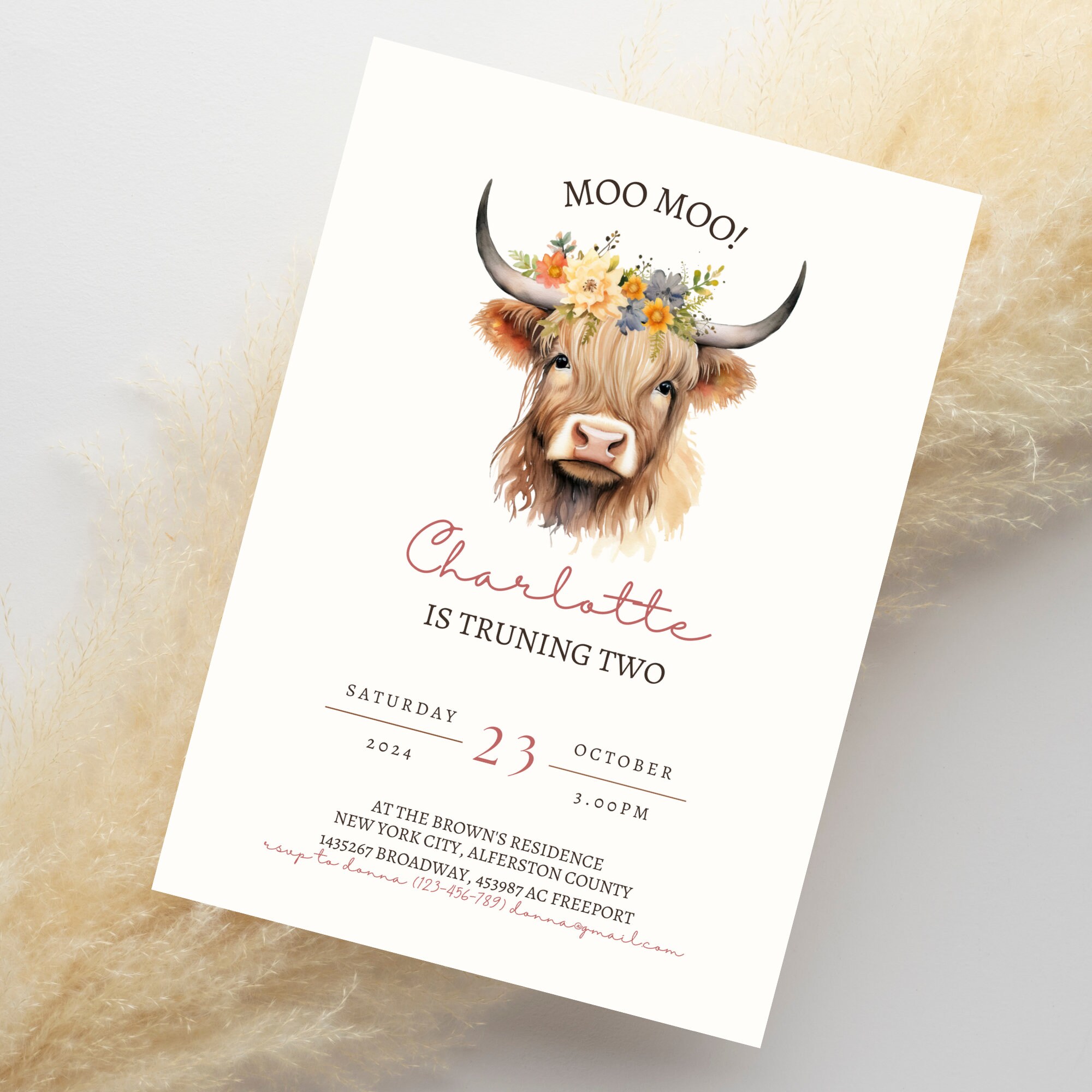 Holy Cow Moo Moo Invitation Template Cow Themed Invitation Editable and ...