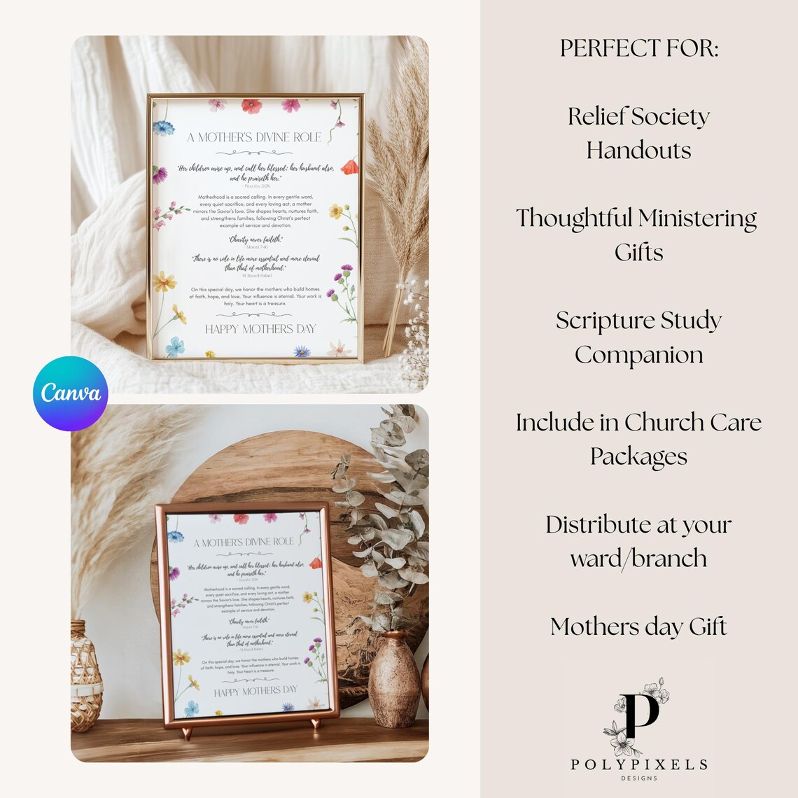 LDS Mothers Day Devotional Printable, Relief Society Gift, Lds Mothers ...