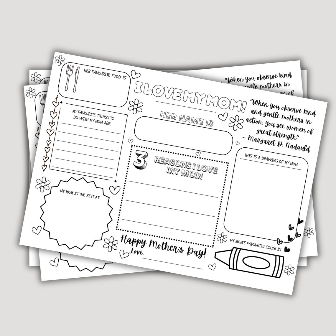 LDS Primary Mothers Day Worksheet, Lds Activity Sheet, Instant Download ...