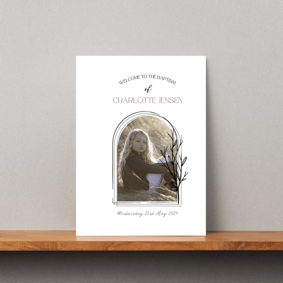 LDS Baptism Program Editable Template Minimalistic Editable Template ...