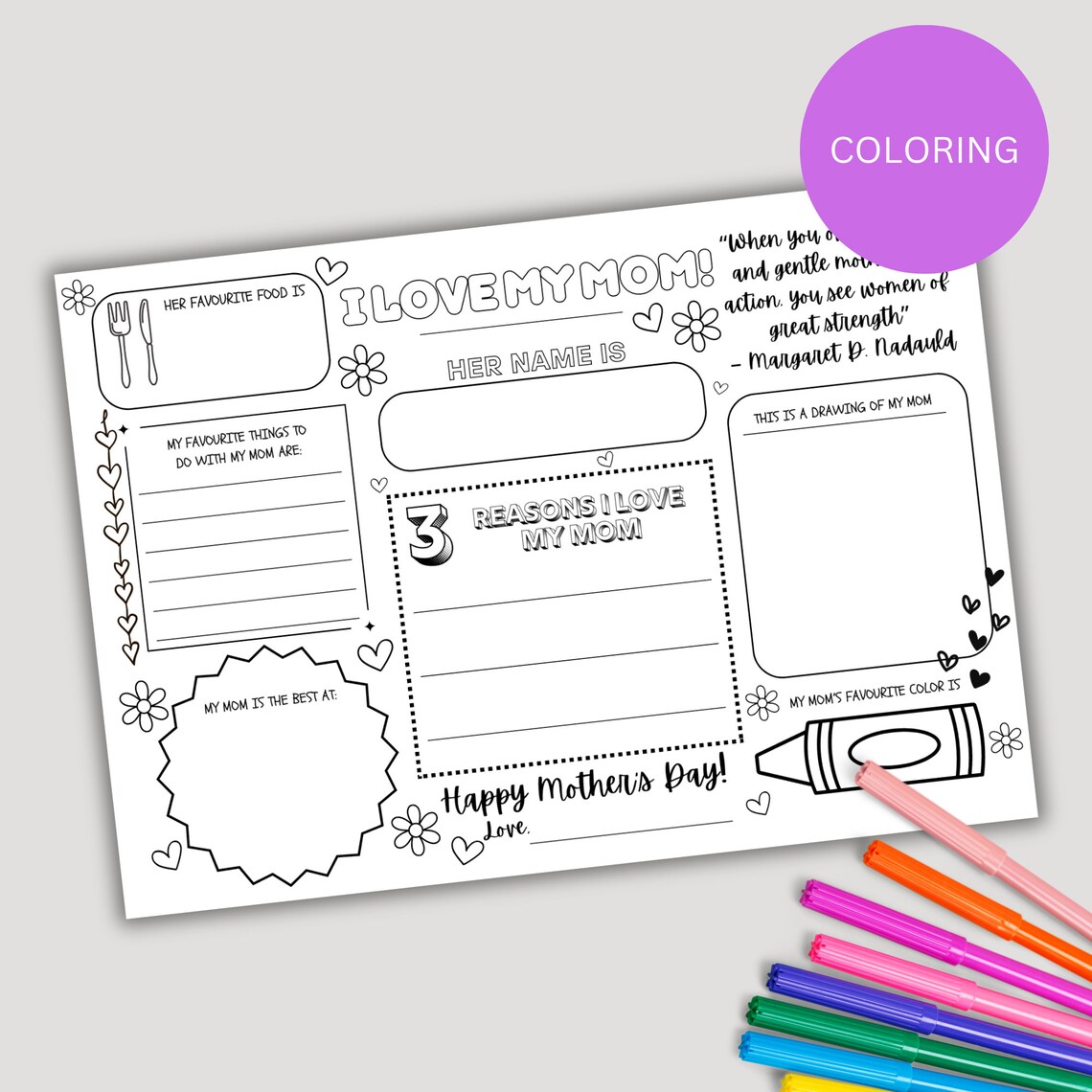 LDS Primary Mothers Day Worksheet, Lds Activity Sheet, Instant Download ...