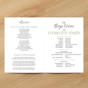 LDS Baptism Program Editable Template - Minimalistic Editable Template ...