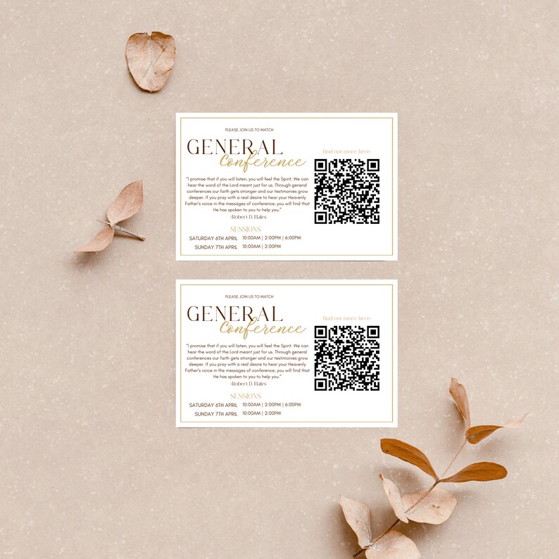 LDS General Conference Invitation Template Church Handout Instant ...