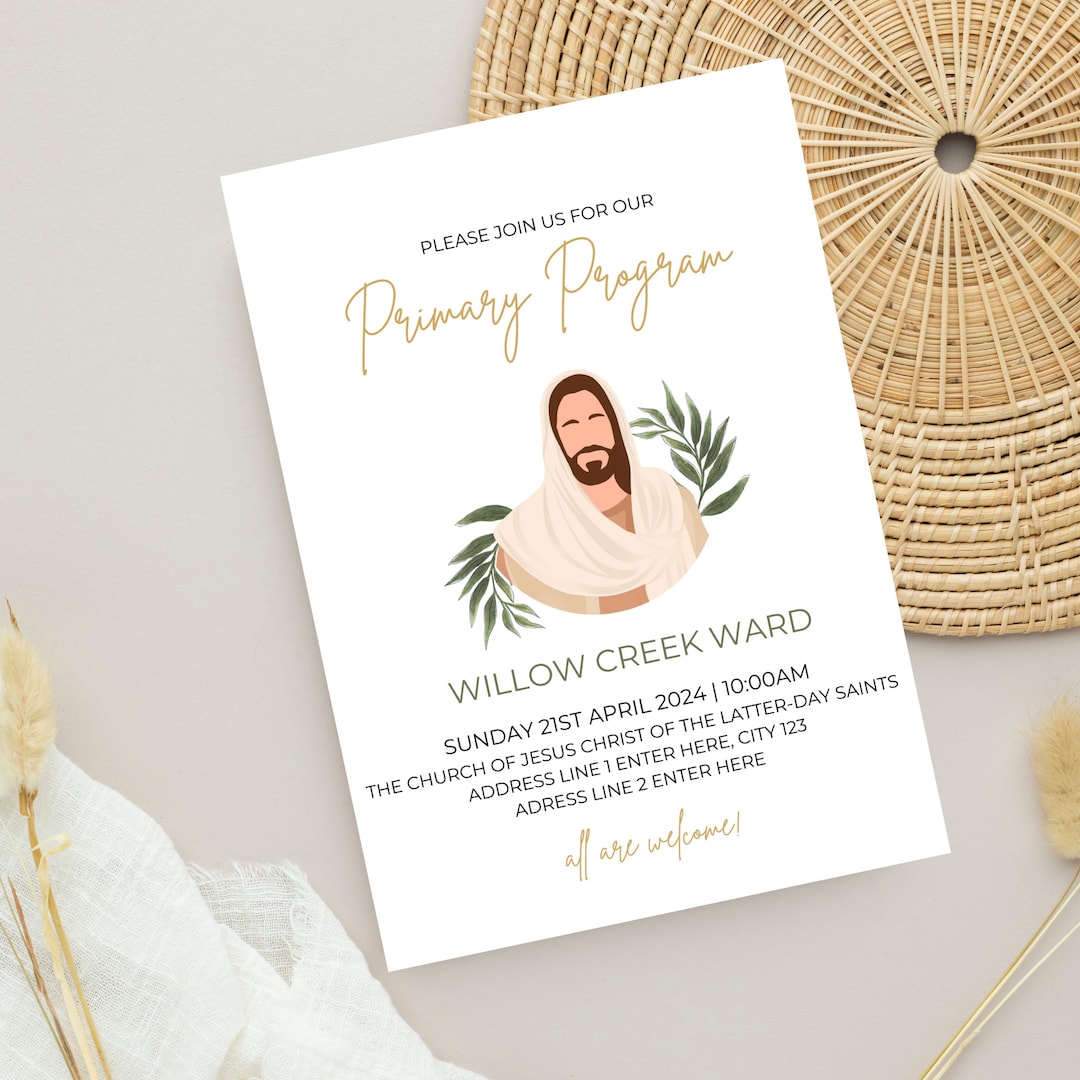 LDS Primary Program Invitation Template - Minimalistic, Primary Program ...