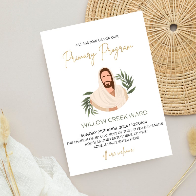 LDS Primary Program Invitation Template - Minimalistic, Primary Program ...