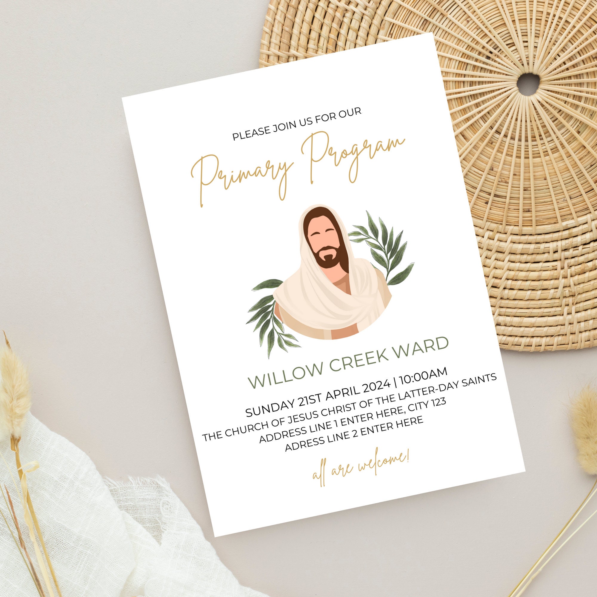 LDS Primary Program Invitation Template - Minimalistic, Primary Program ...