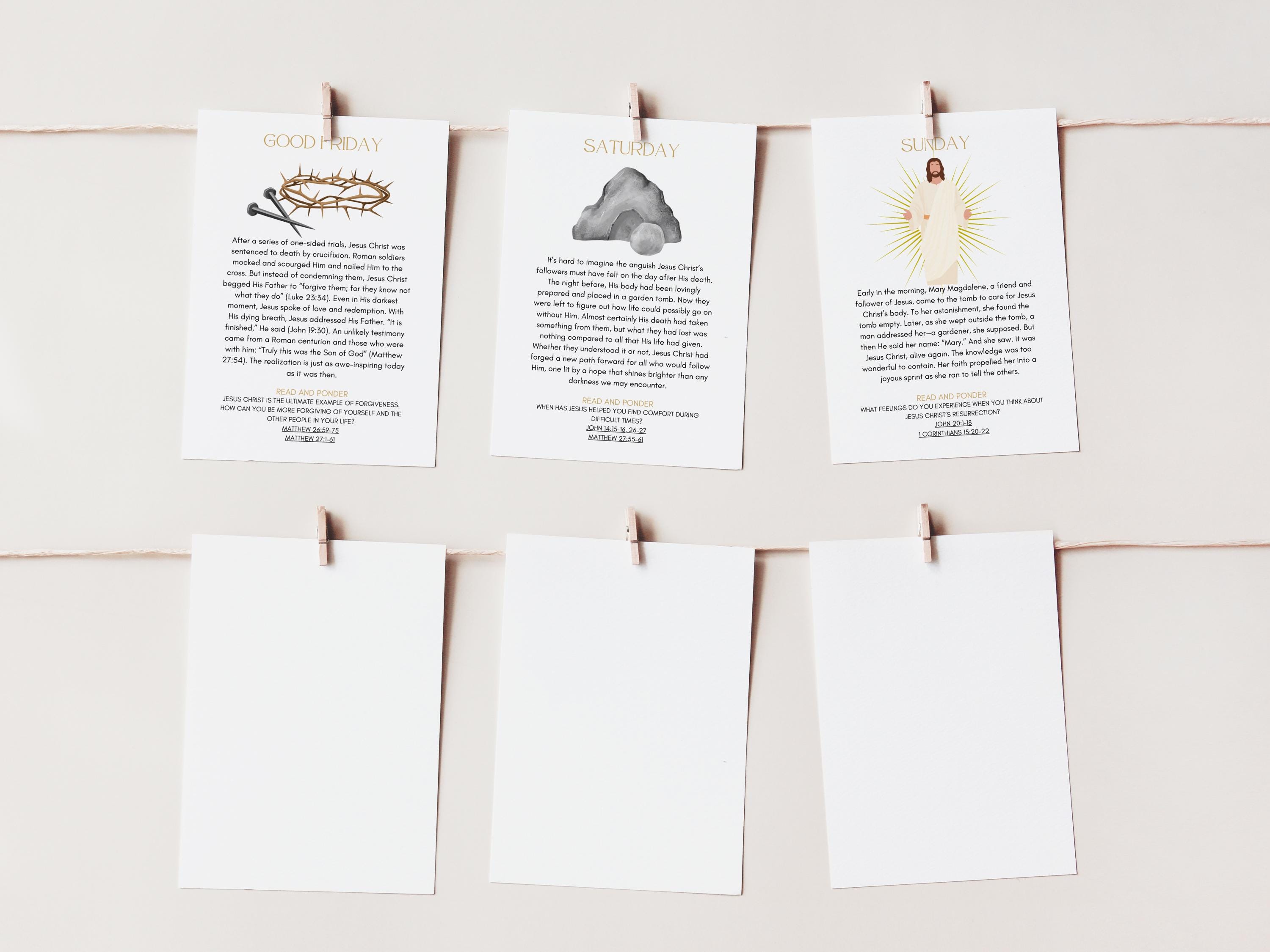 LDS Easter Holy Week Story/study Guide Cards - Printable Cards for ...