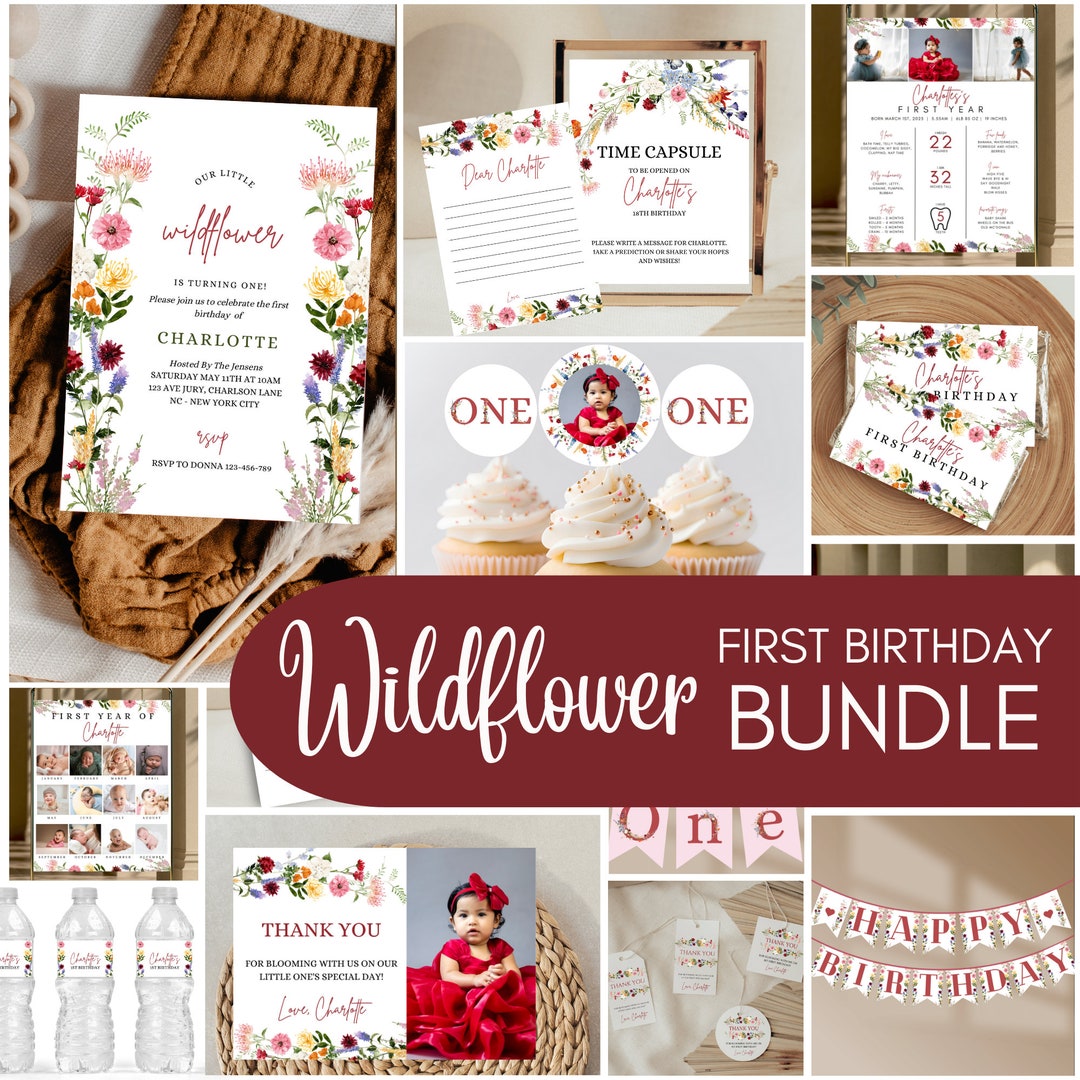Wildflower First Birthday Bundle - Wildflower 1st Birthday Bundle ...