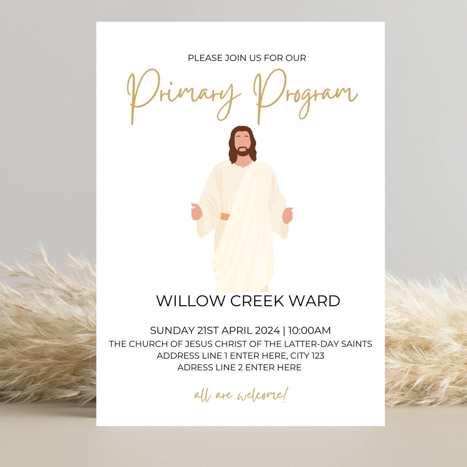 LDS Primary Program Invitation Template - Minimalistic, Primary Program ...