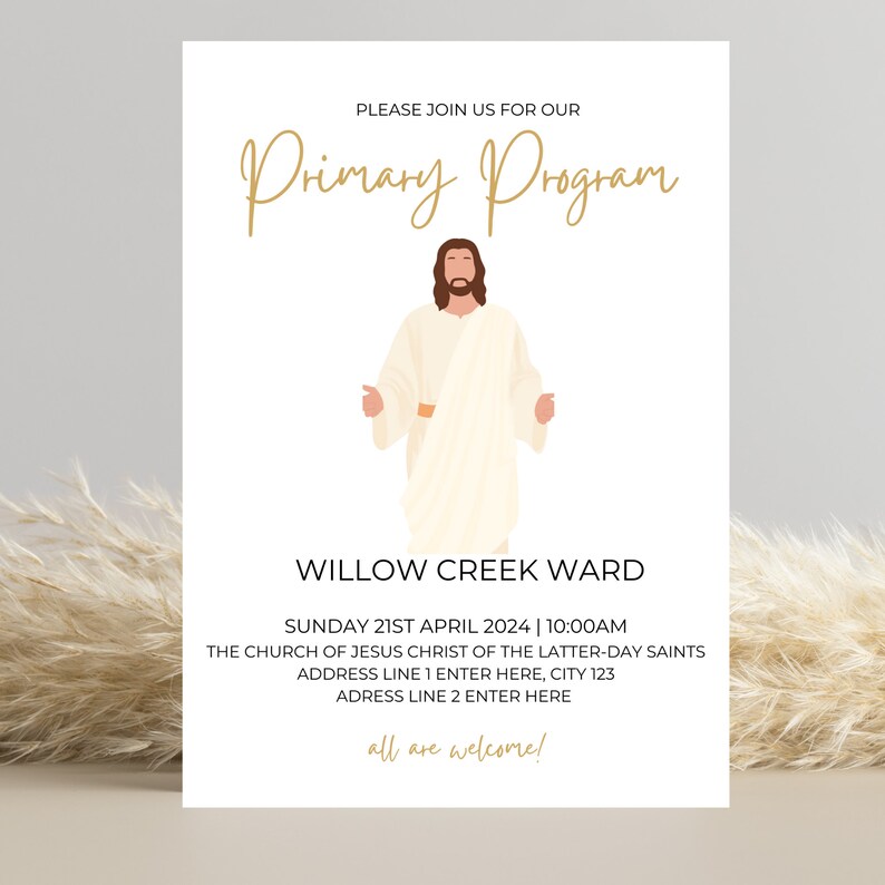 LDS Primary Program Invitation Template - Minimalistic, Primary Program ...