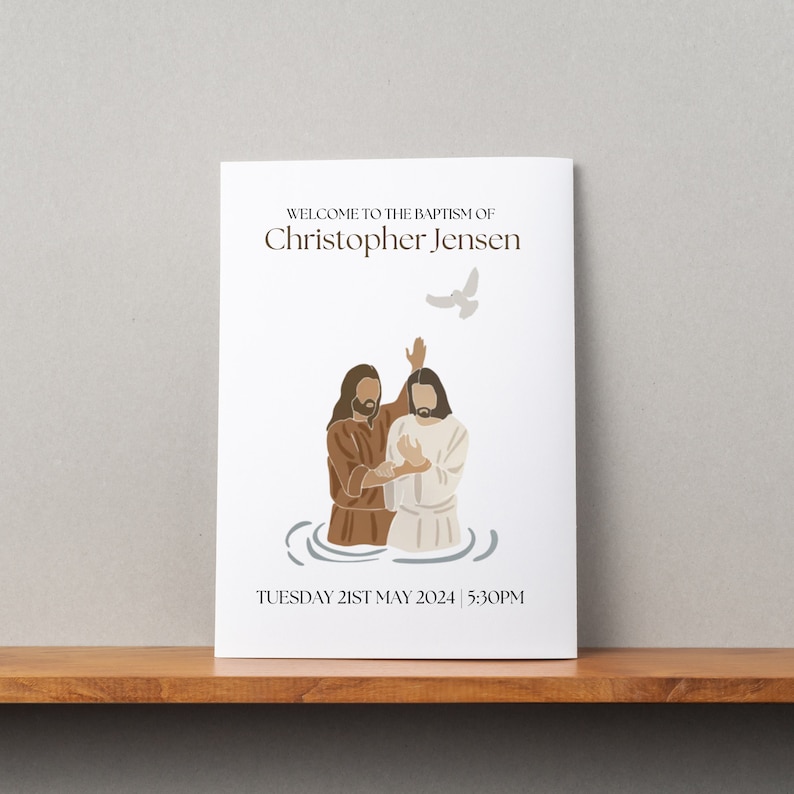 Minimalistic LDS Baptism Program Editable Template Instant Download ...