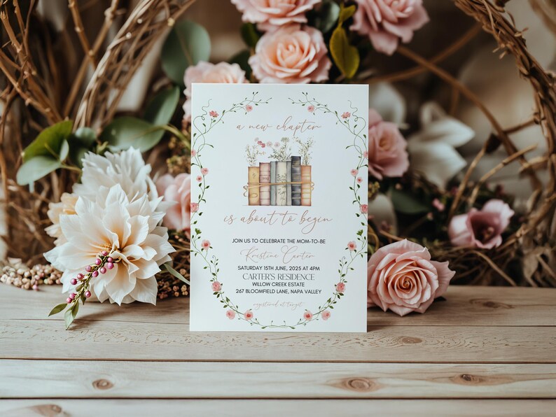 Storybook Baby Shower Invitation Template, A New Chapter Begins Baby ...