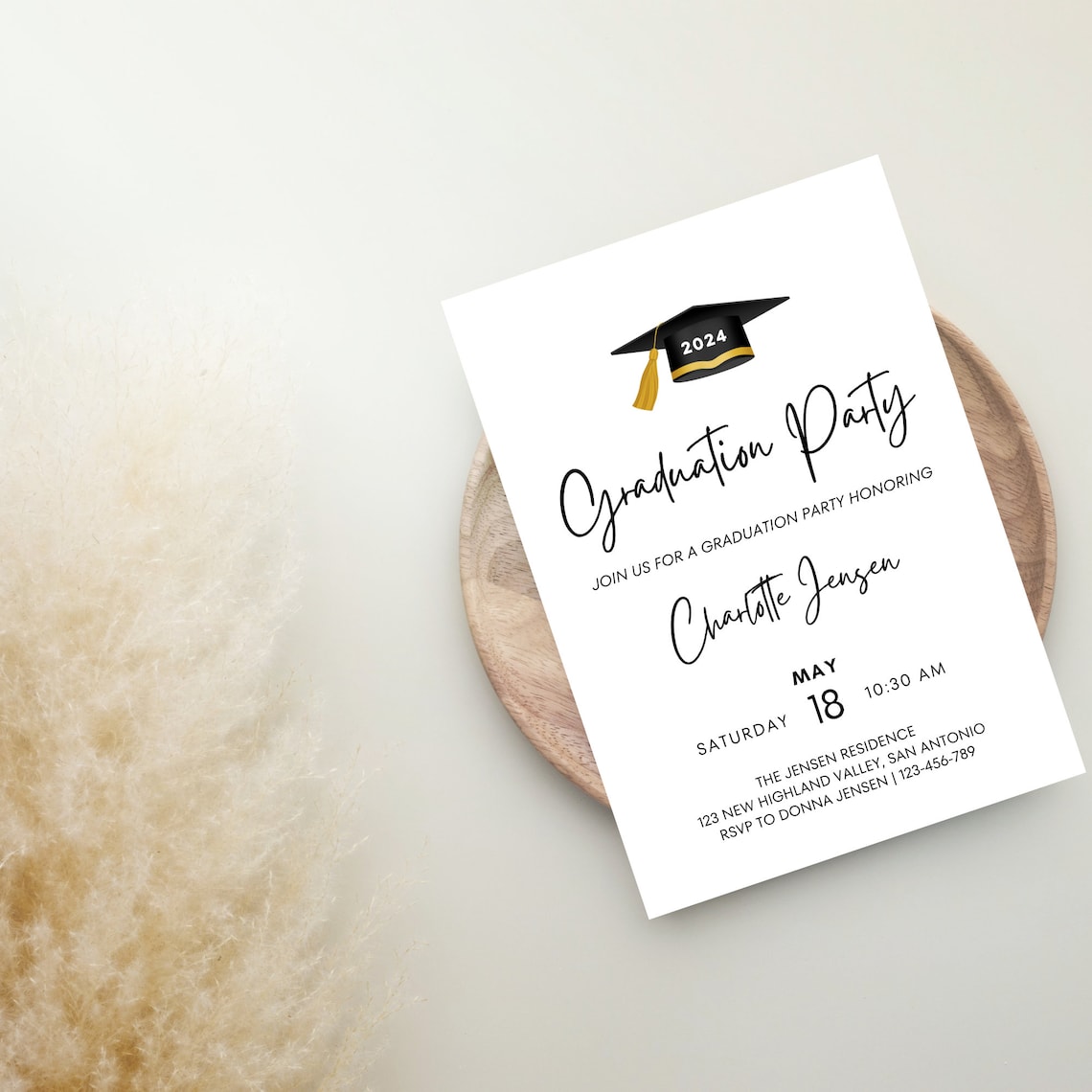 Minimalist Graduation Party Invitation Senior Announcement, Grad ...