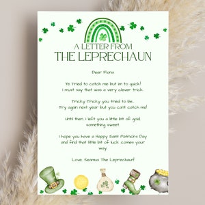 Leprechaun Letter Printable Template - Editable Letter From Leprechaun, St Patricks Holiday ...