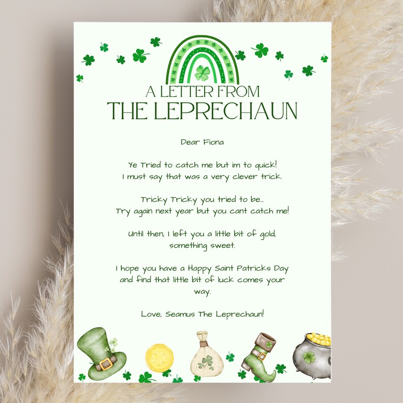 Leprechaun Letter Printable Template Editable Letter From Leprechaun ...