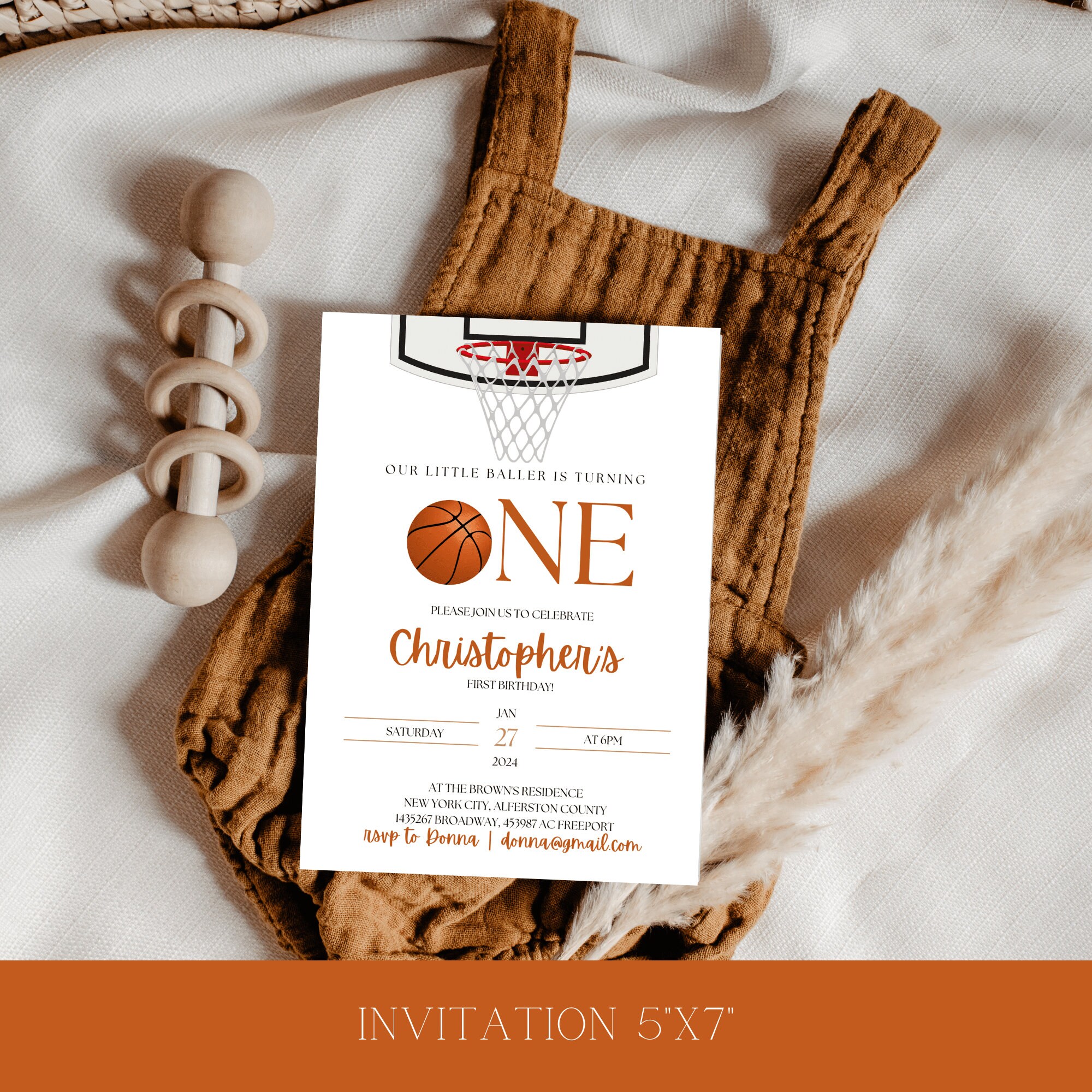 Basketball First Birthday Decoration Templates Bundle - Slam Dunk Party ...