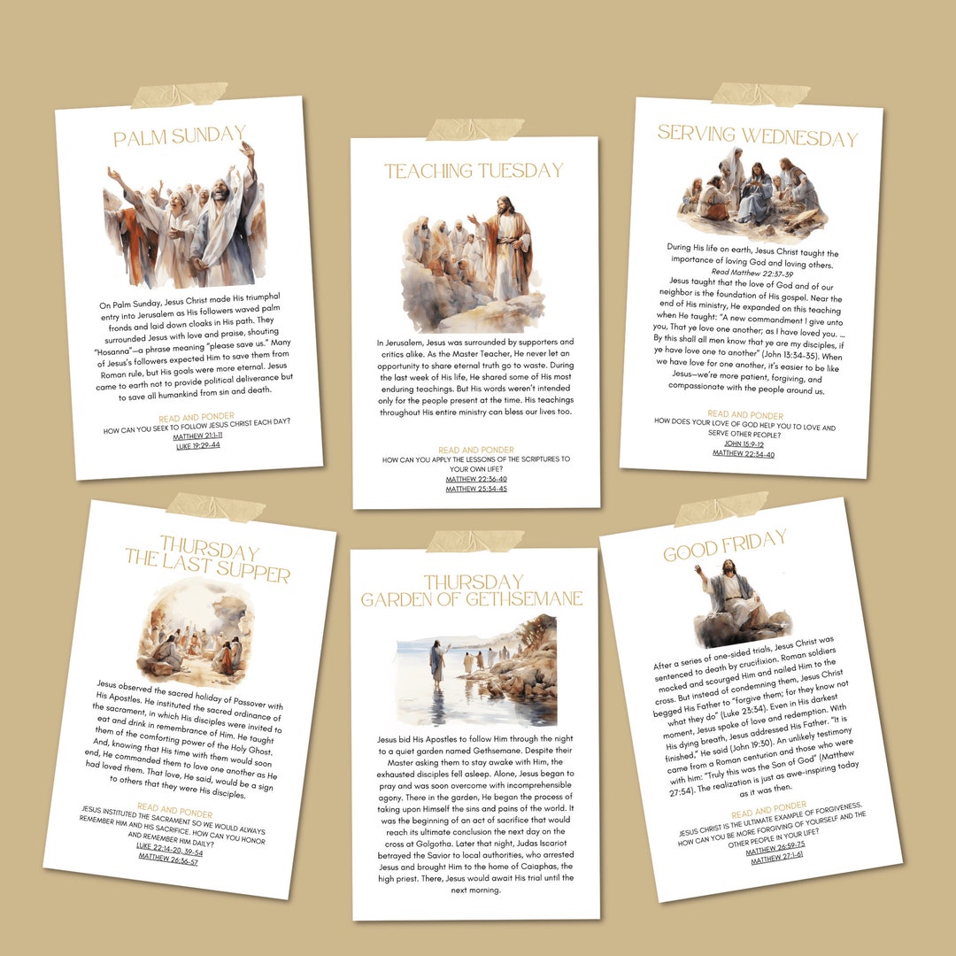 LDS Easter Holy Week Story/study Guide Cards Printable Cards for Easter ...