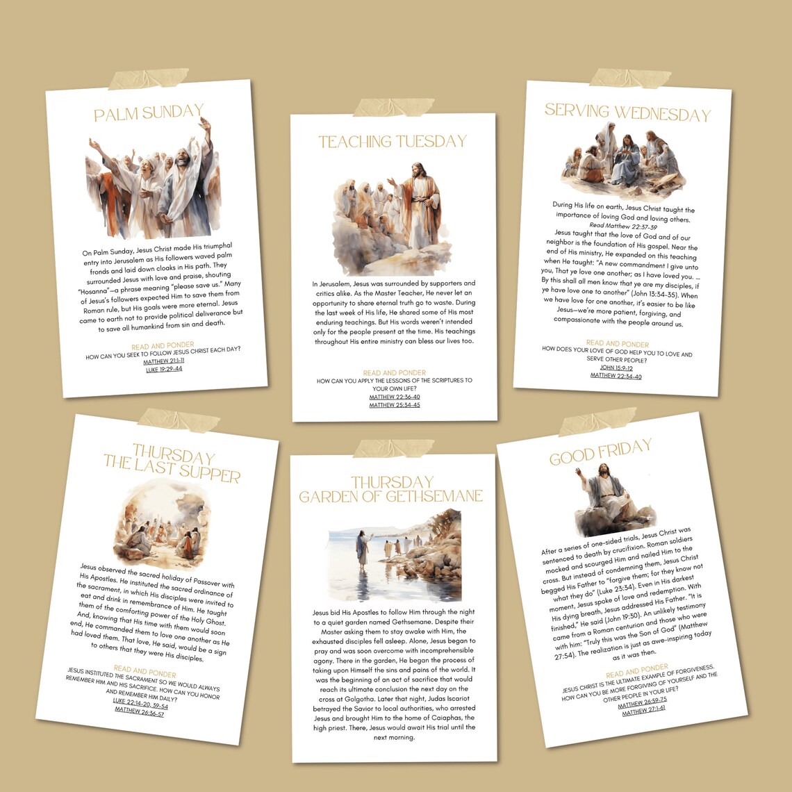 LDS Easter Holy Week Story/study Guide Cards Printable Cards for Easter ...