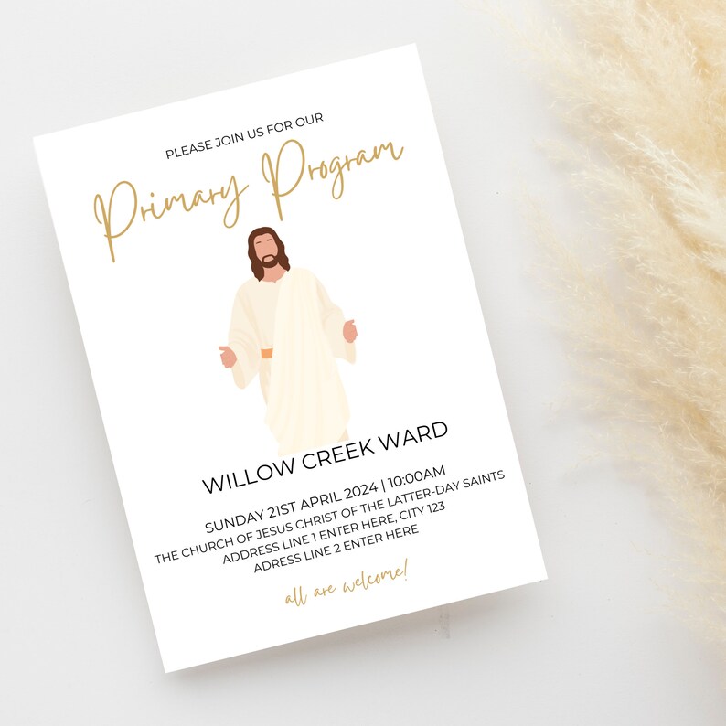 LDS Primary Program Invitation Template - Minimalistic, Primary Program ...