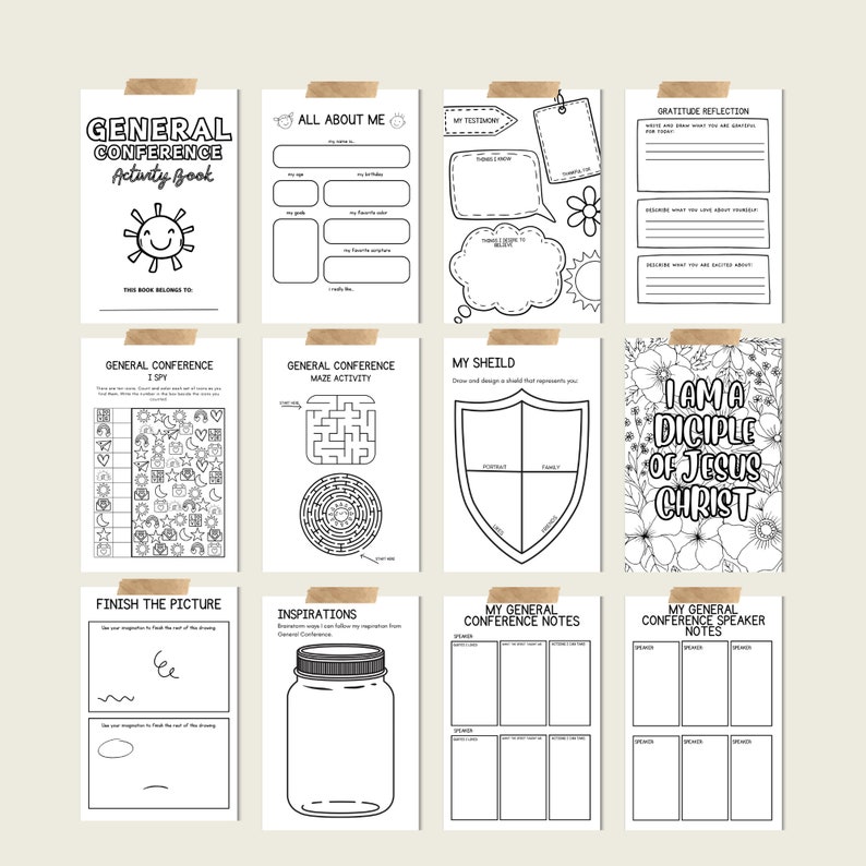 Colorful LDS Primary Conference Activity Booklet for Kids - Instant ...