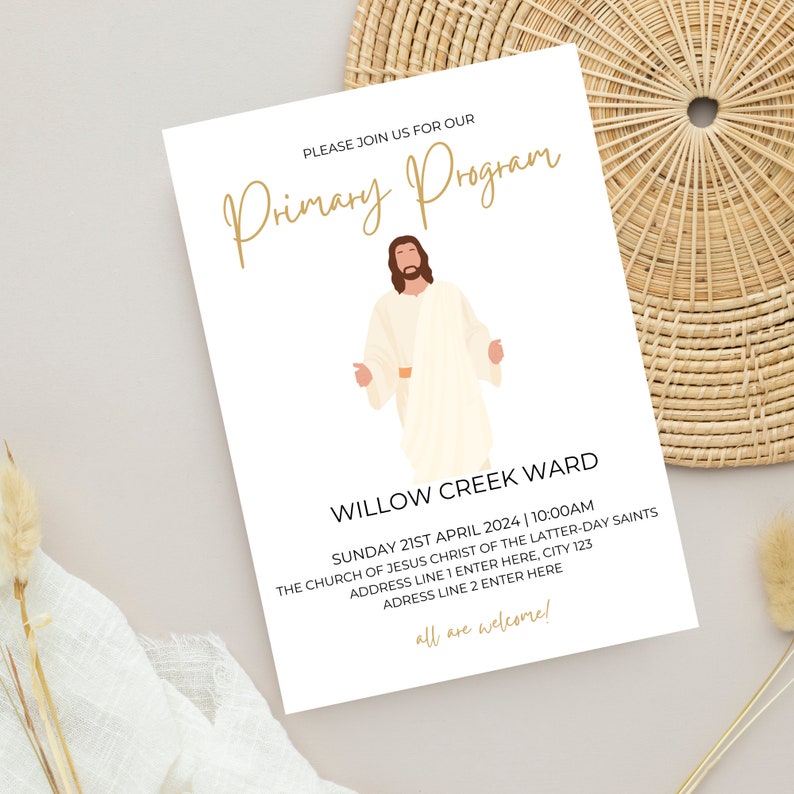 LDS Primary Program Invitation Template - Minimalistic, Primary Program ...