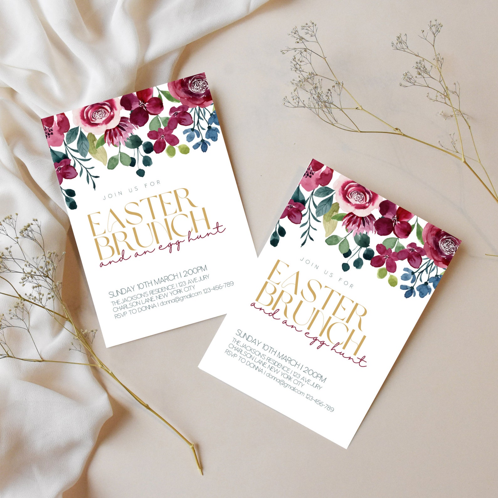 Easter Brunch Invitation Template Easter Holiday Brunch and Egg Hunt ...