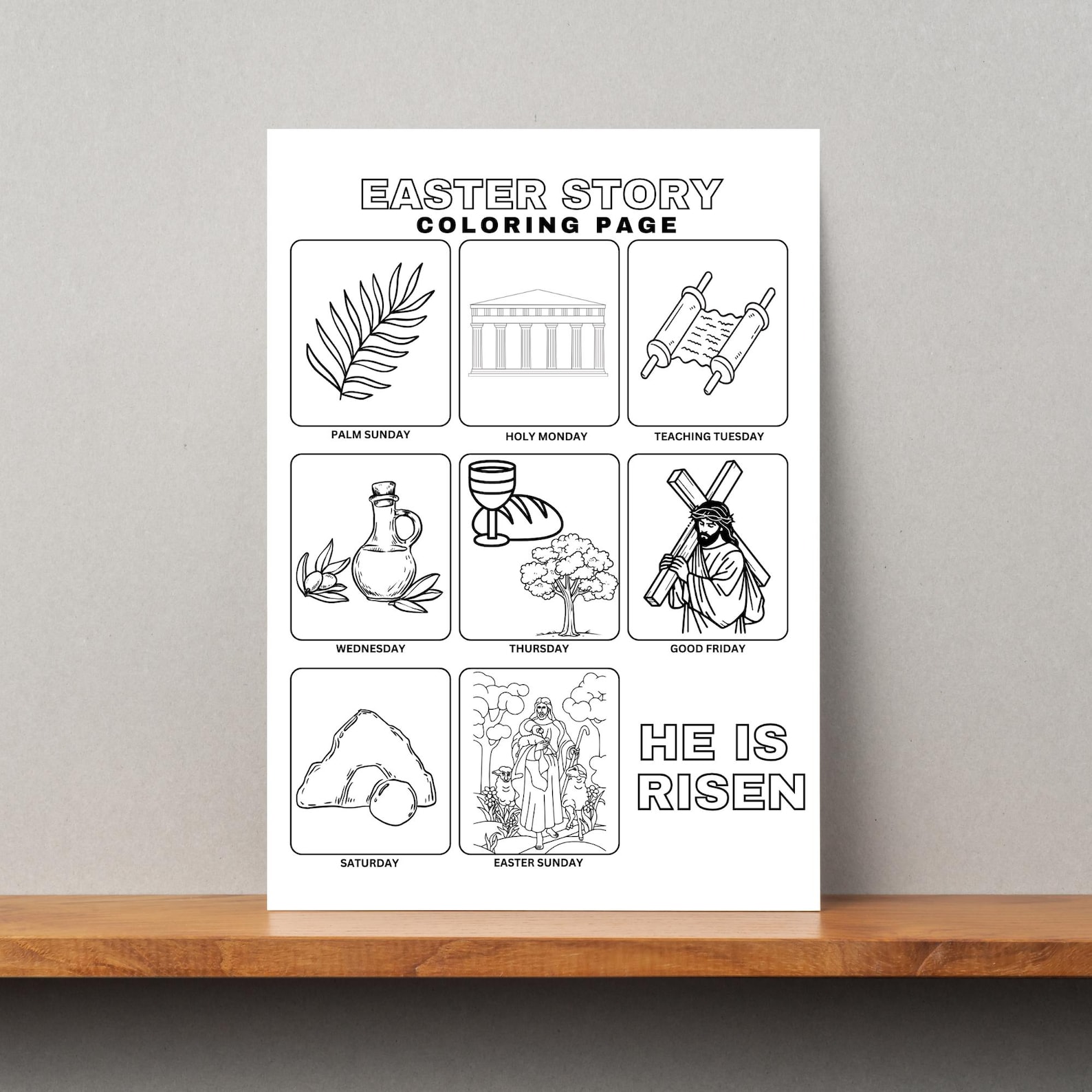 LDS Easter Story Worksheet, Primary LDS Easter Coloring Page, He is ...