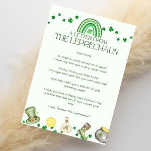 Leprechaun Letter Printable Template - Editable Letter From Leprechaun ...